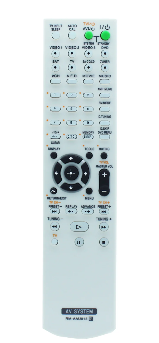RM-AAU013 Replacement Remote for Sony AV Receivers