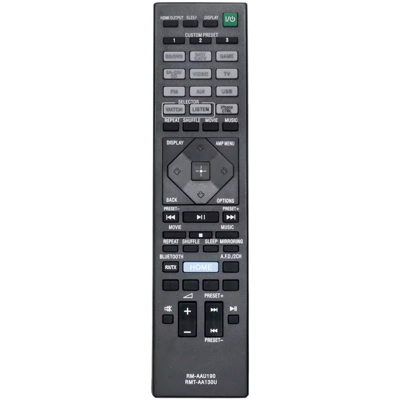 RM-AAU190 RM-AA130U Replacement Remote for Sony AV Receivers